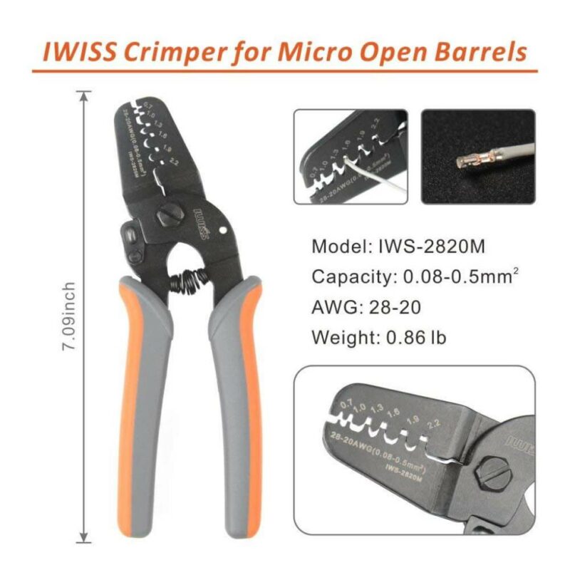 IWISS 2820M Micro Terminal Crimping Tool - Unique Prints