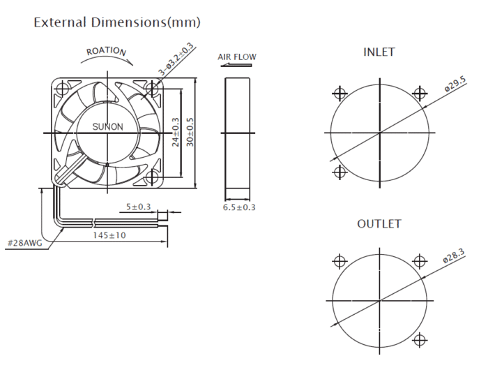 SUNON MF30060V1 5v Fan - Unique Prints